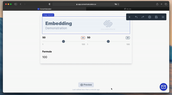 Embedding your calculator on a Squarespace website - ConvertCalculator
